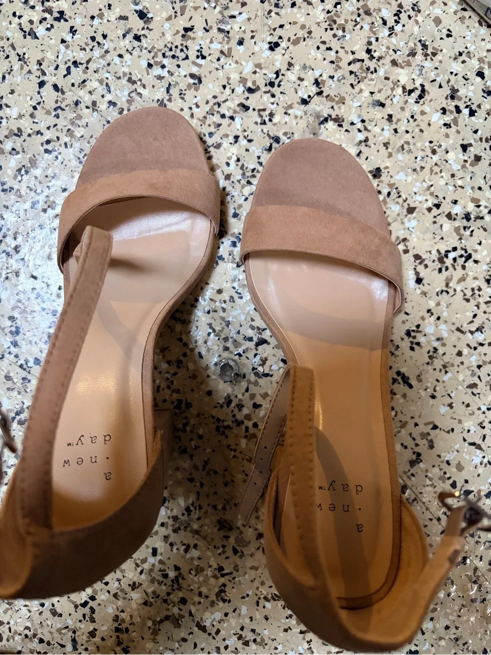 a new day | Shoes | A New Day Tan Suede Opentoe Anklestrap Heels | Poshmark